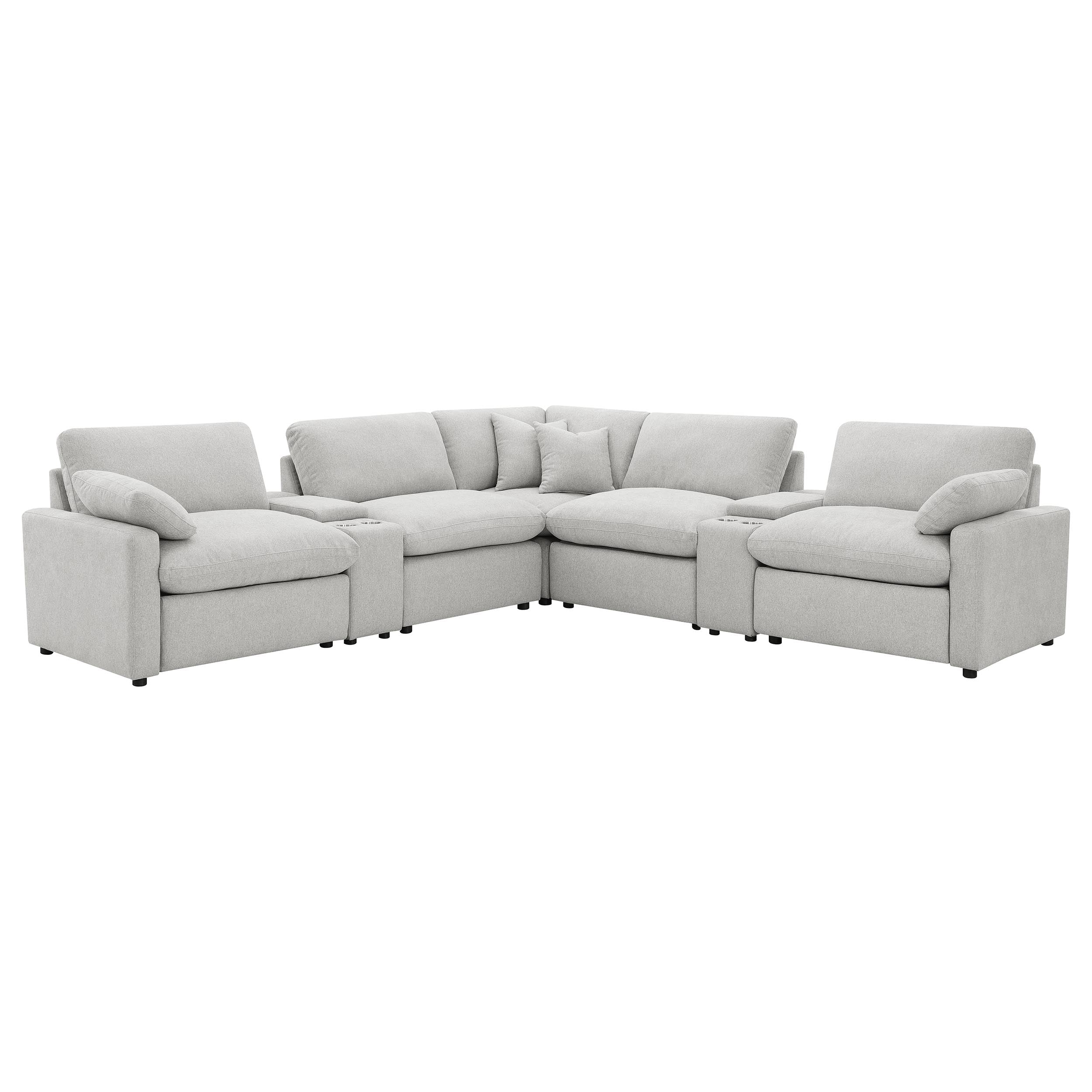 Shop Collins 7-piece Modular Power Reclining Sectional Grey at JB's Furniture Milwaukee's best ...
