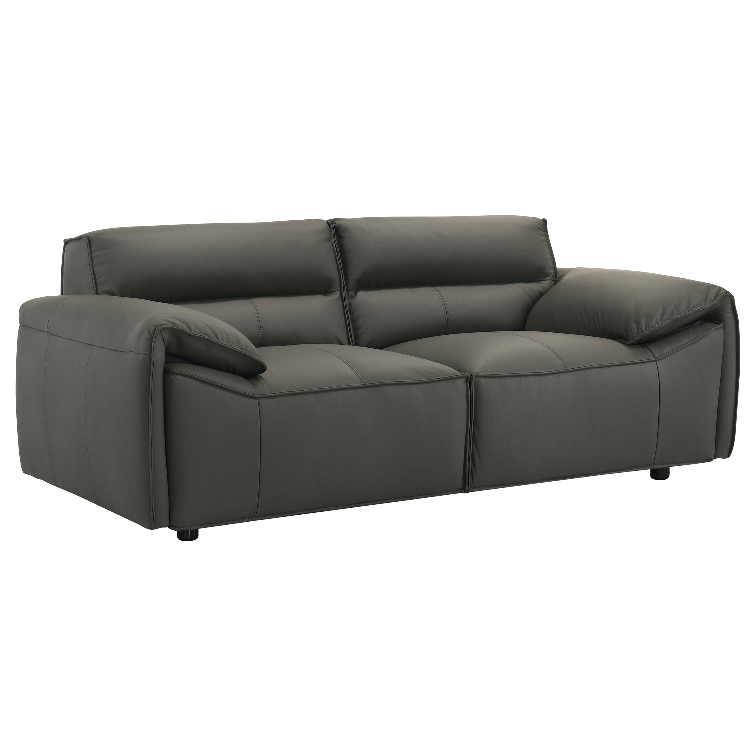Shop Buxton Top Grain Leather Upholstered Loveseat Graphite at JB's Furniture Milwaukee's best ...