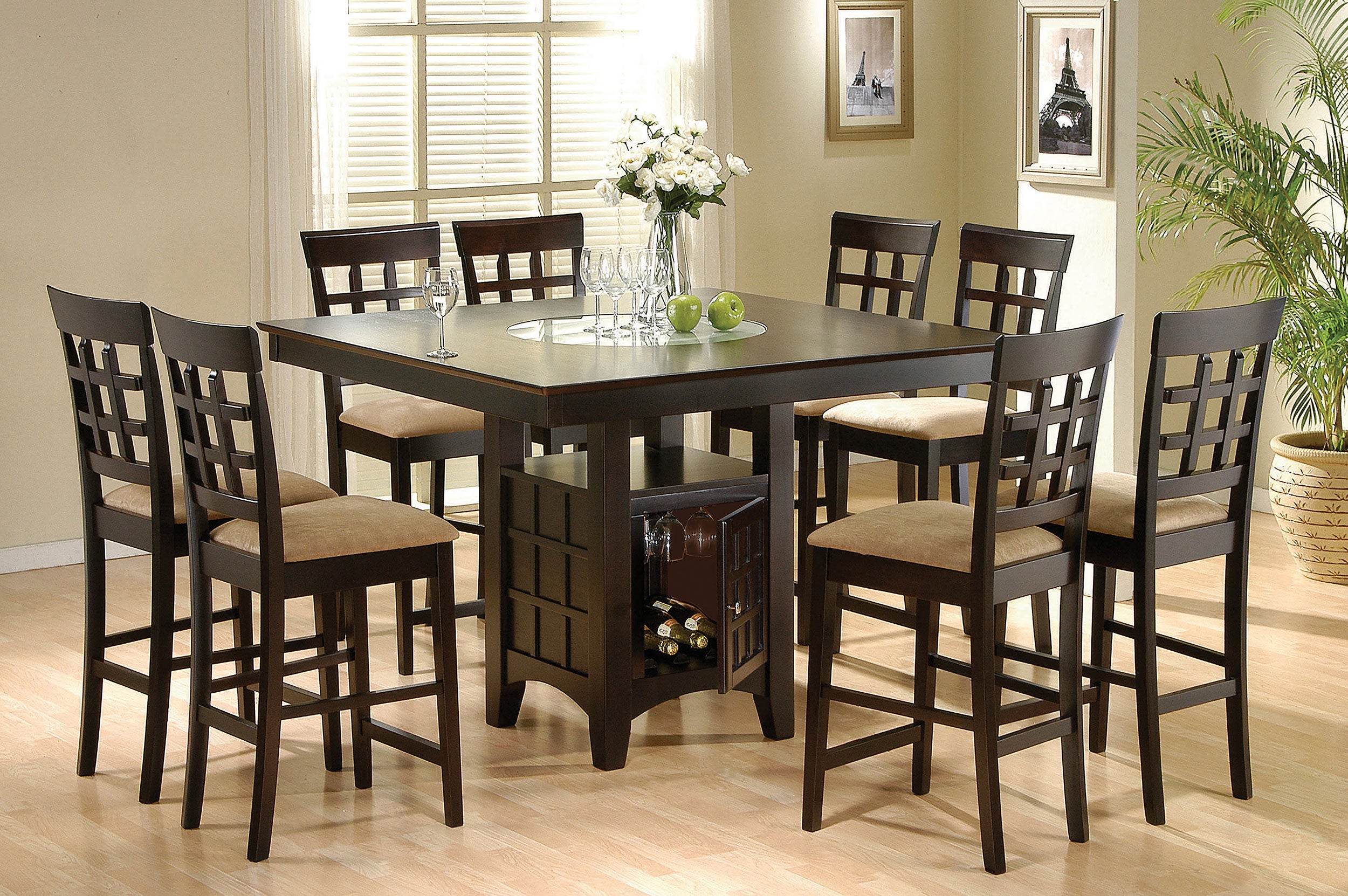 Shop Gabriel 9-piece Square Counter Height Dining Set Cappuccino at JB ...