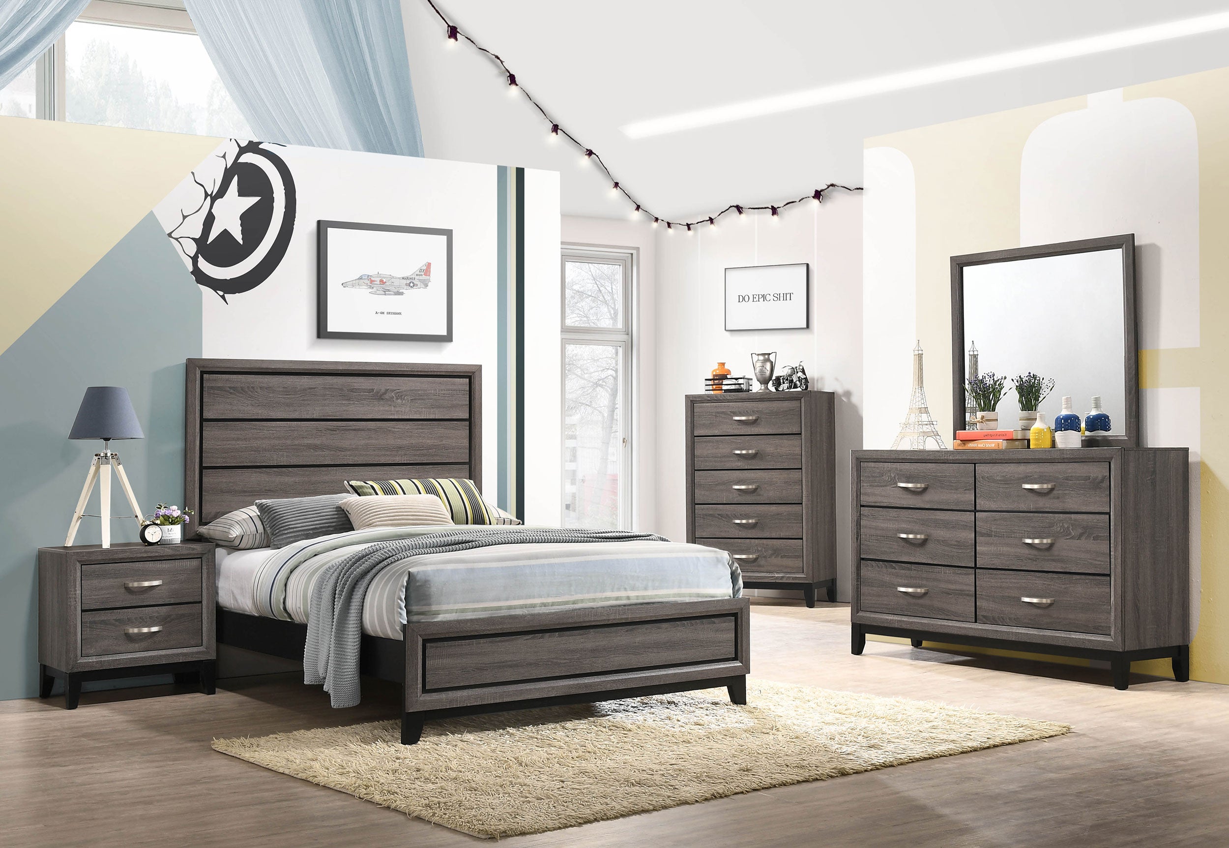 Shop Watson 4-piece Full Bedroom Set Grey Oak at JB's Furniture ...