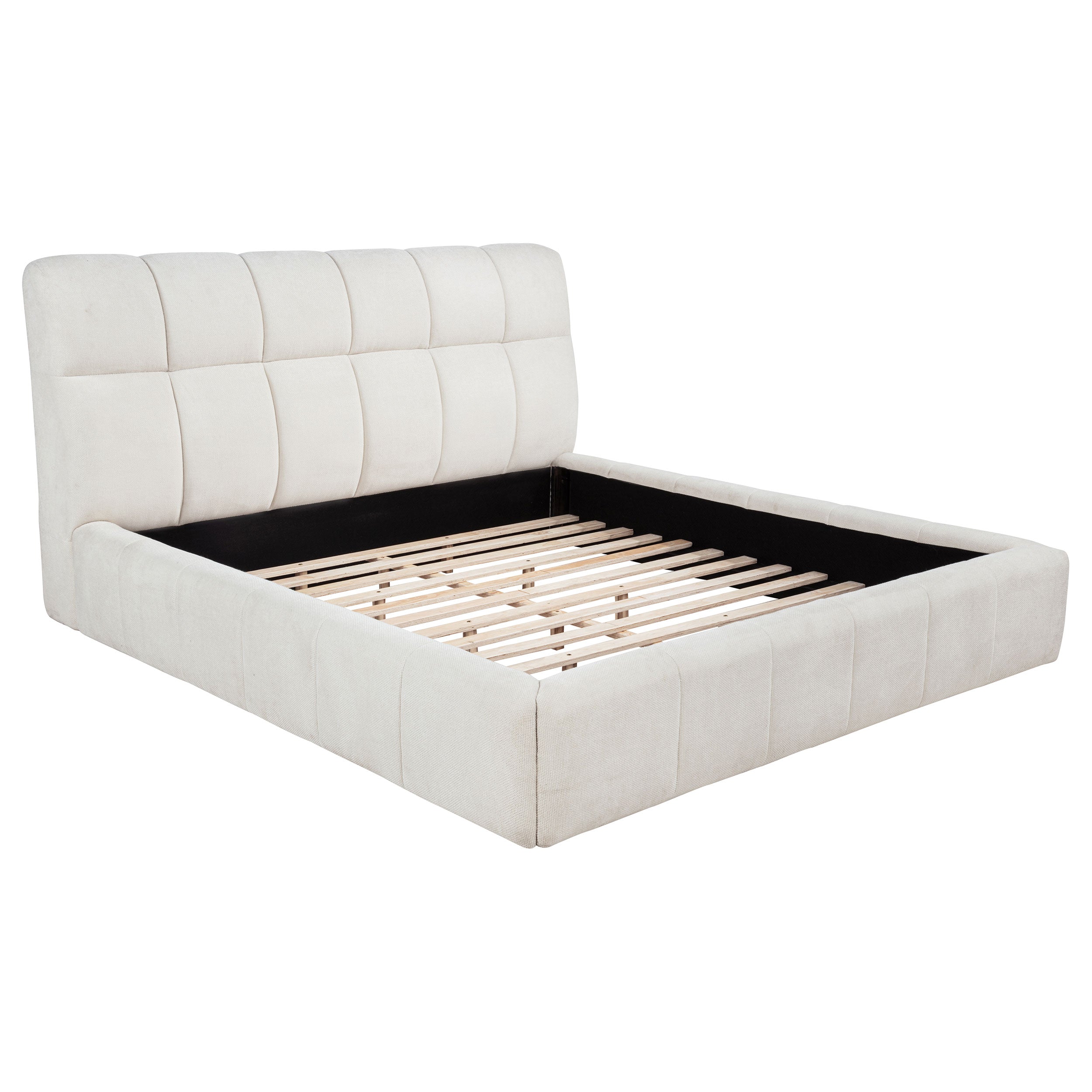 Shop Nollet 48-inch Upholstered Eastern King Platform Bed Cream at JB's ...