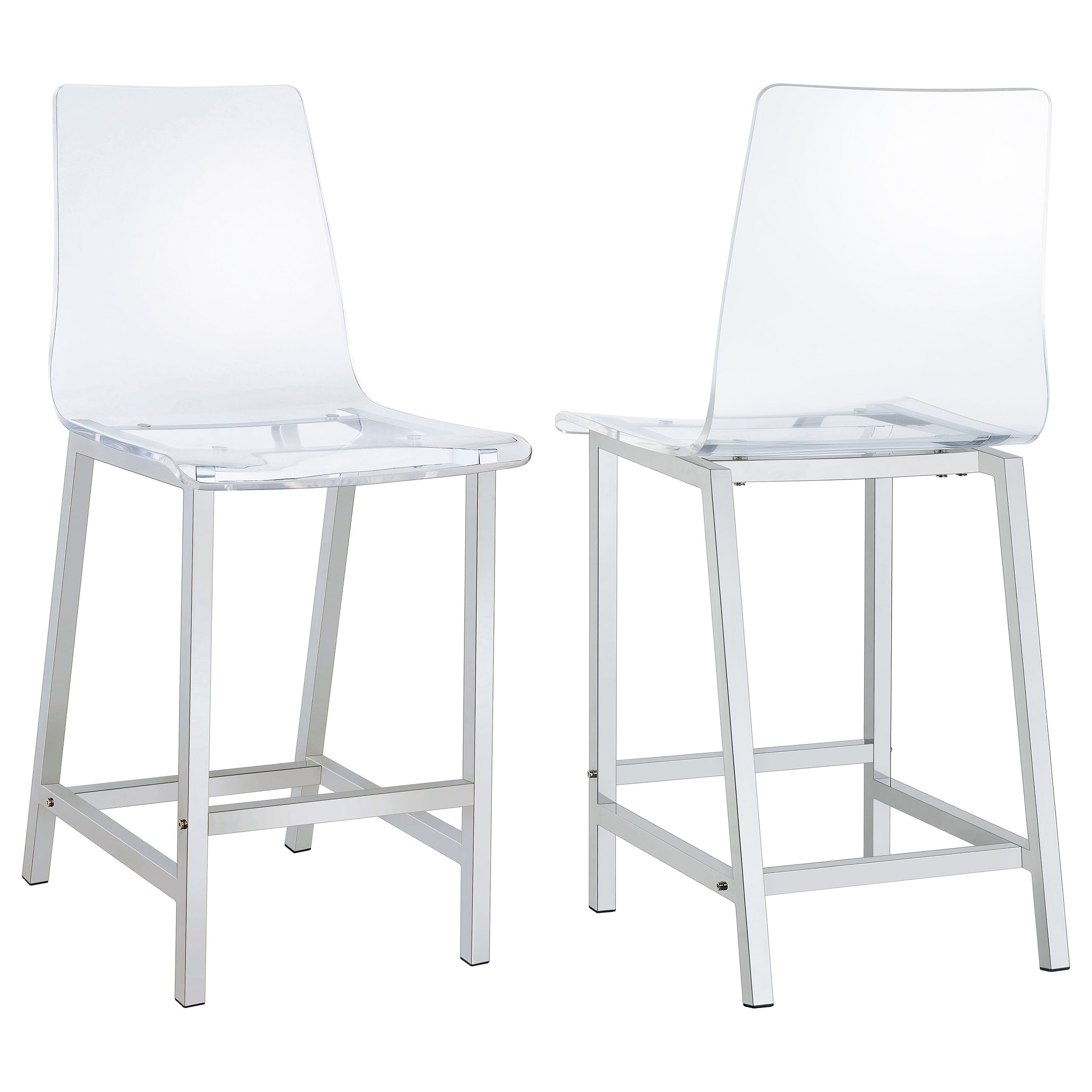 Shop Juelia Clear Acrylic Counter Chair Chrome (Set of 2) at JB's ...