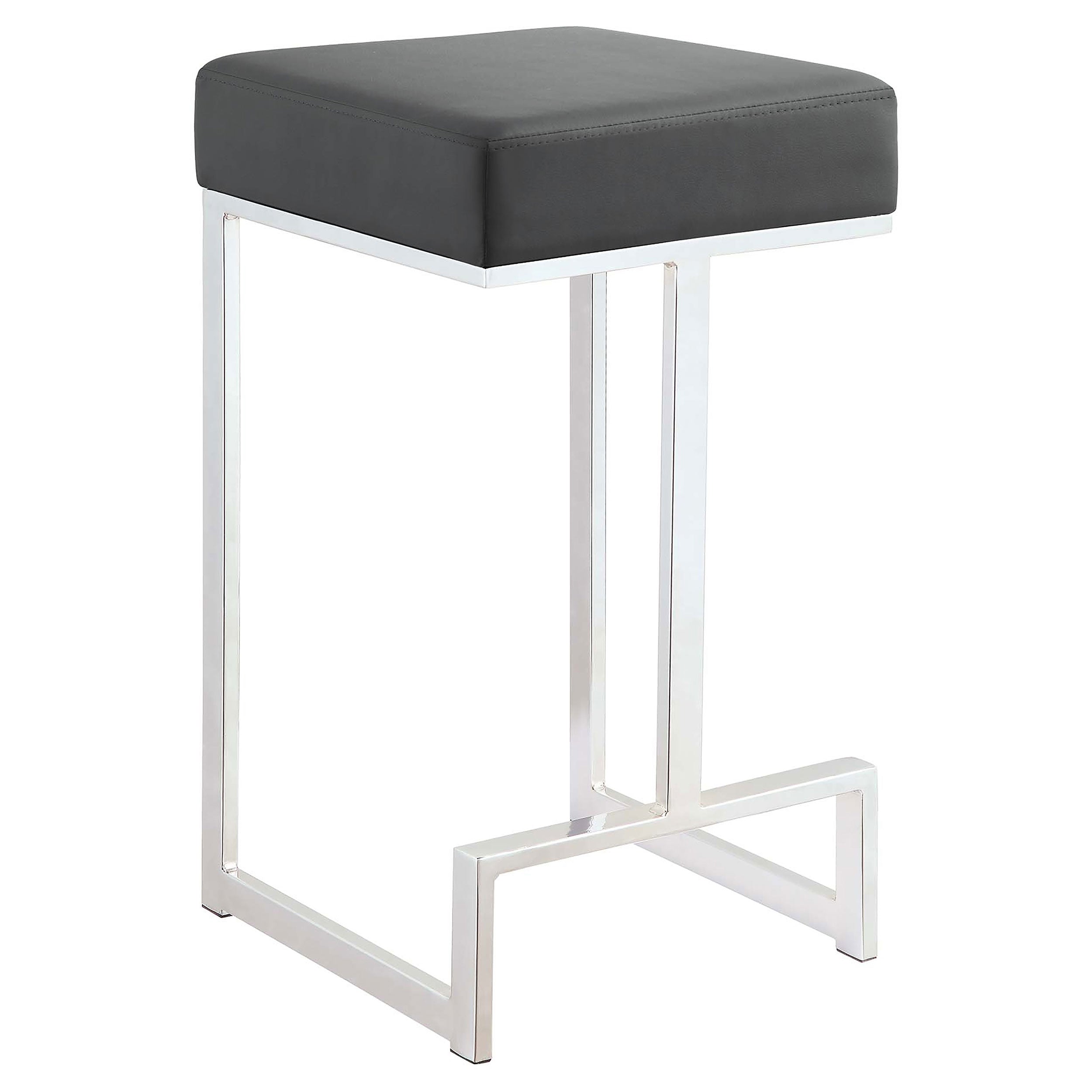 Shop Gervase Square Counter Height Stool Grey and Chrome at JB's ...