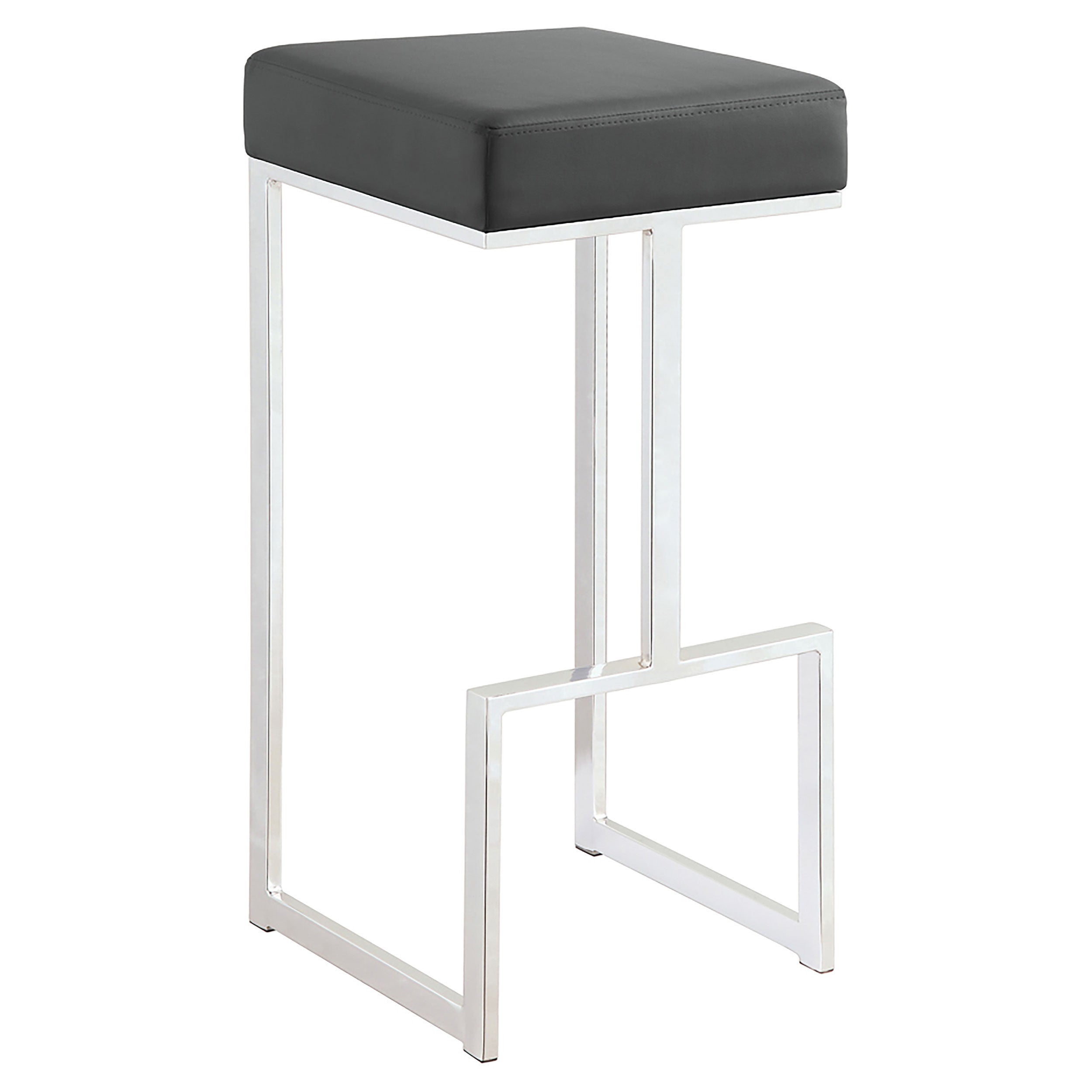 Shop Gervase Square Bar Stool Grey and Chrome at JB's Furniture ...